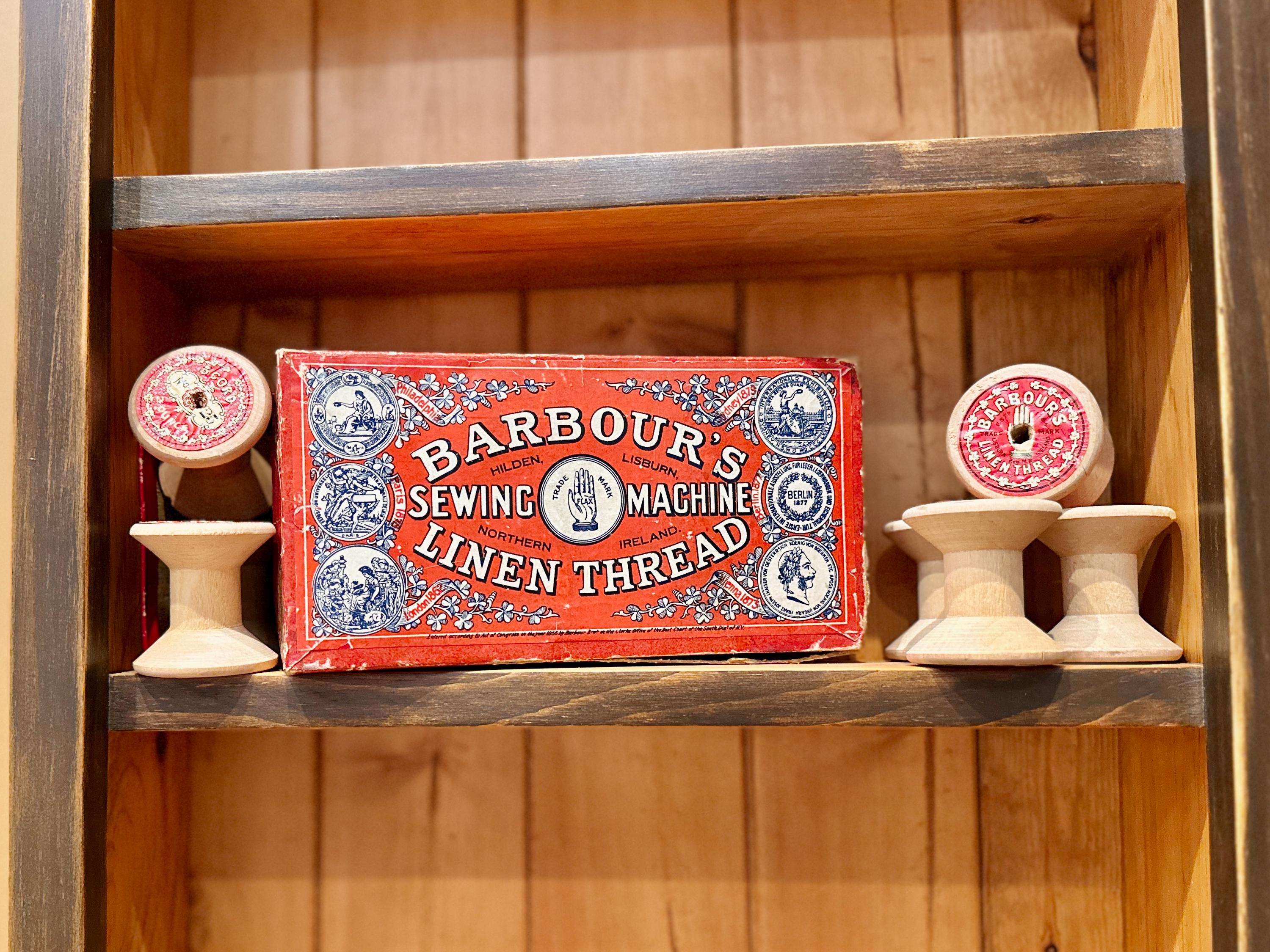 Antique Barbour's Sewing Machine Thread Spools and Original Box (set of ...