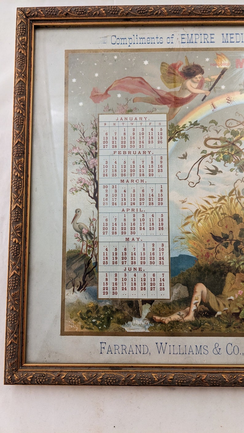 Empire Medical Plaster Calendar C.1884 - Etsy