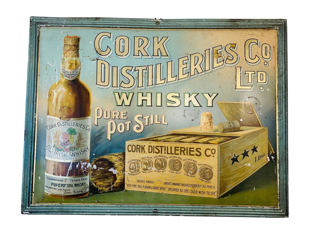Vintage Cork Distilleries Whiskey Sign - Etsy
