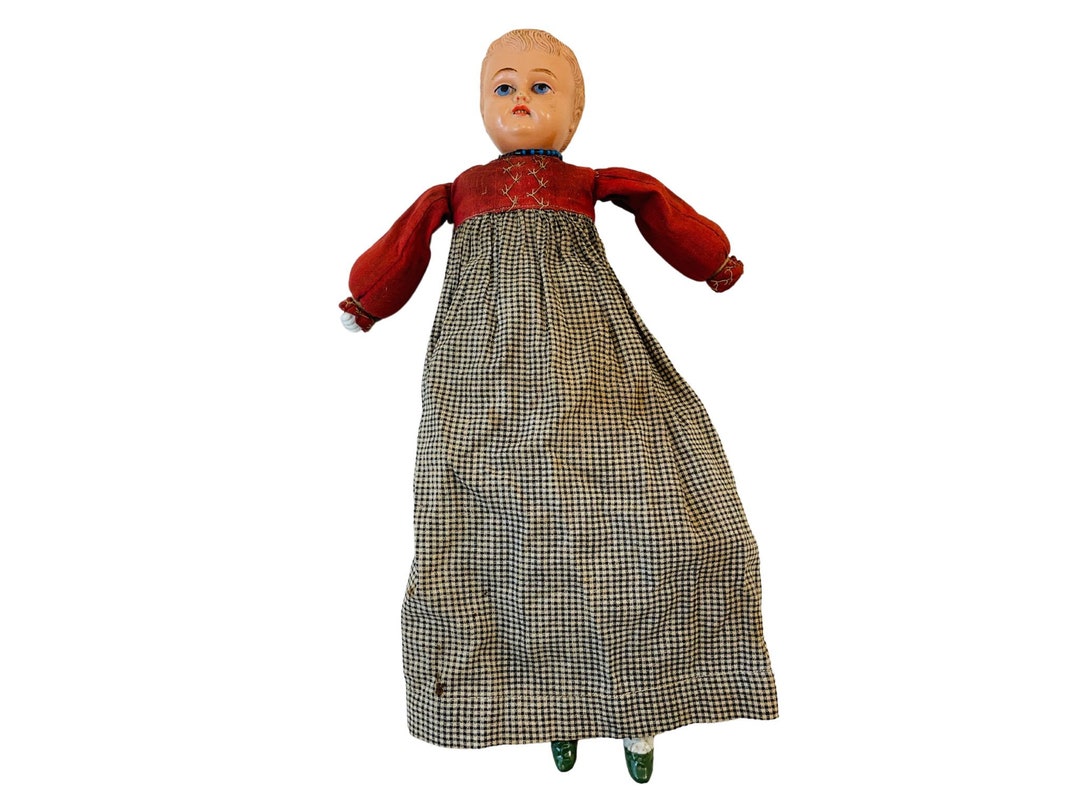Antique Sawdust Doll With a Necklace, Porcelain Hands and Feet- C.1884 ...