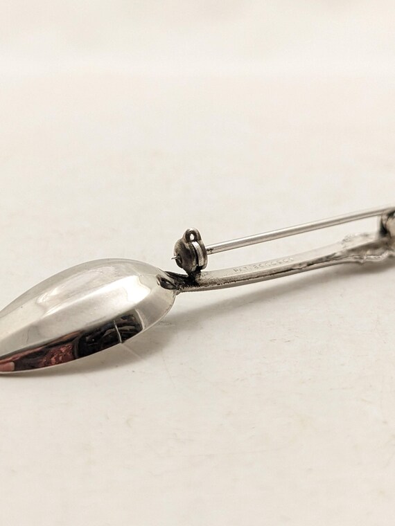Vintage Spoon Shaped Lapel Pin - Gem