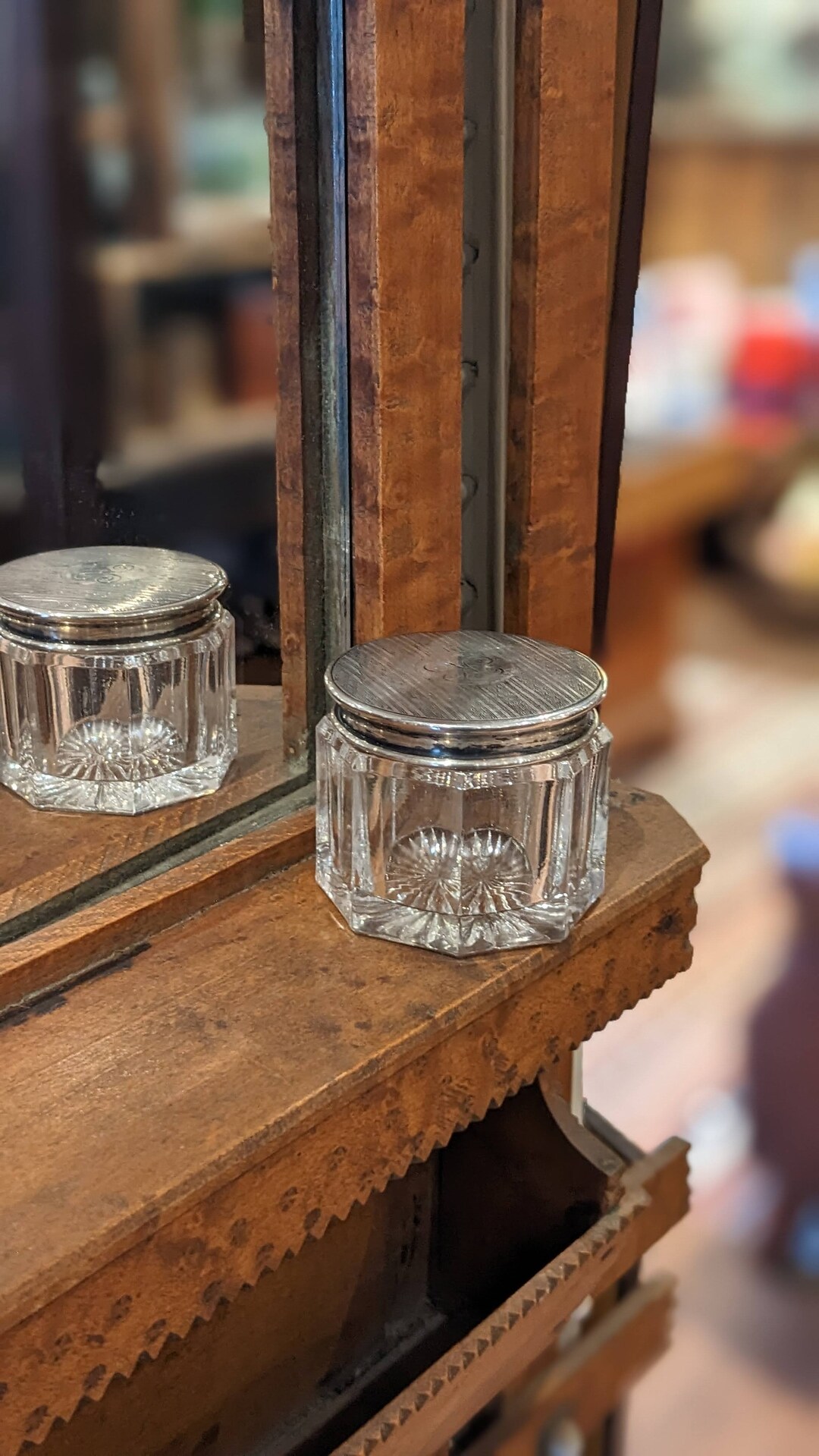 Antique Mappin & Webb Cut Glass Sterling Silver Lid Dressing Table ...