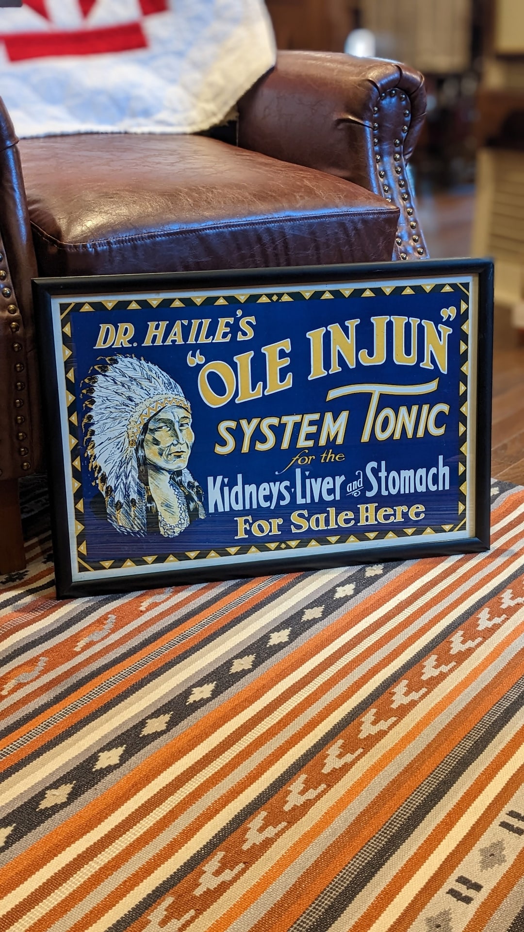 C.1900-1920 Dr. Haile's Ole Injun System Tonic Sign- Paperboard ...