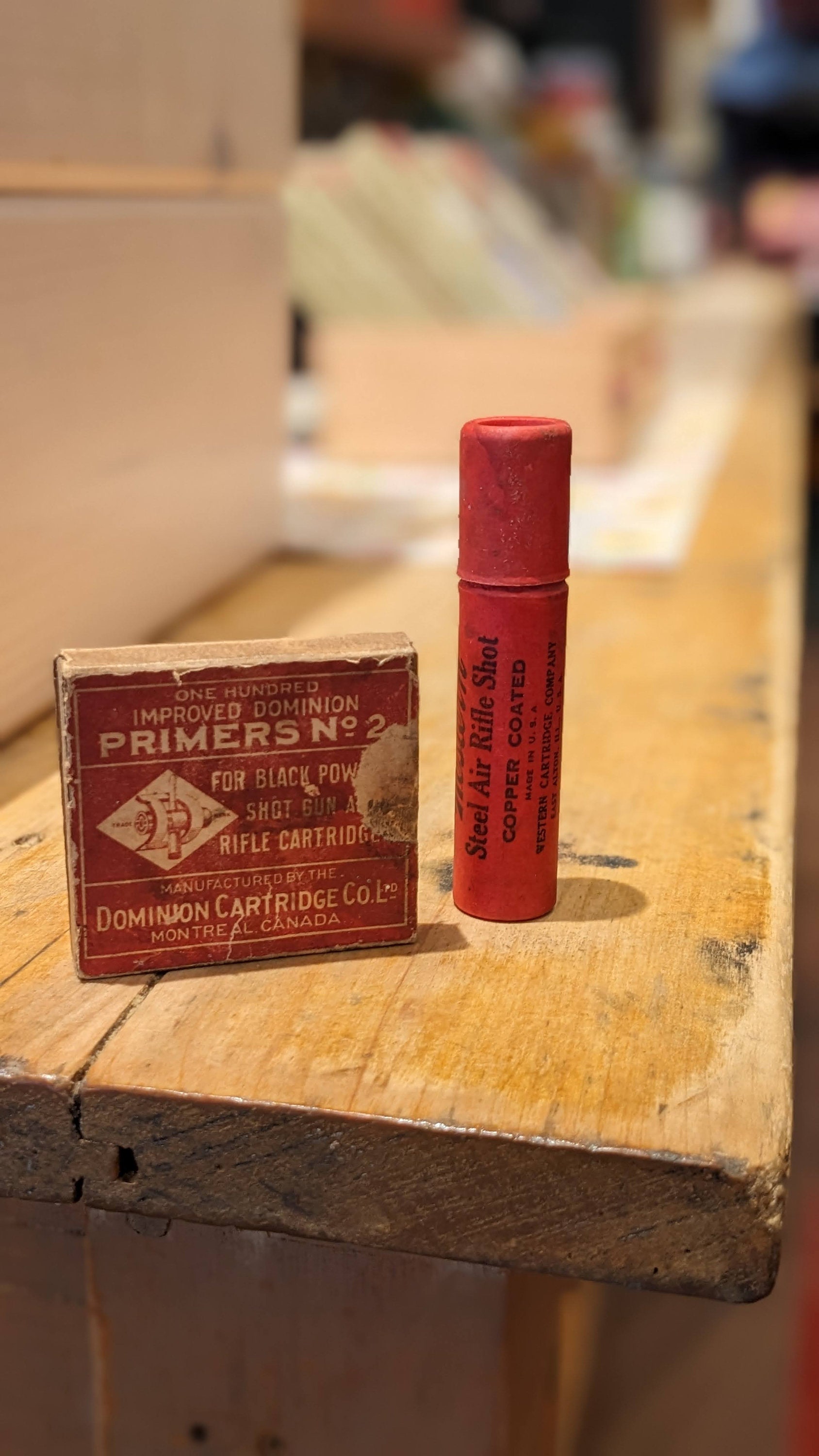 Rare Dominion Cartridge Co. No. 2 Primers and Western Air Rifle Shot ...