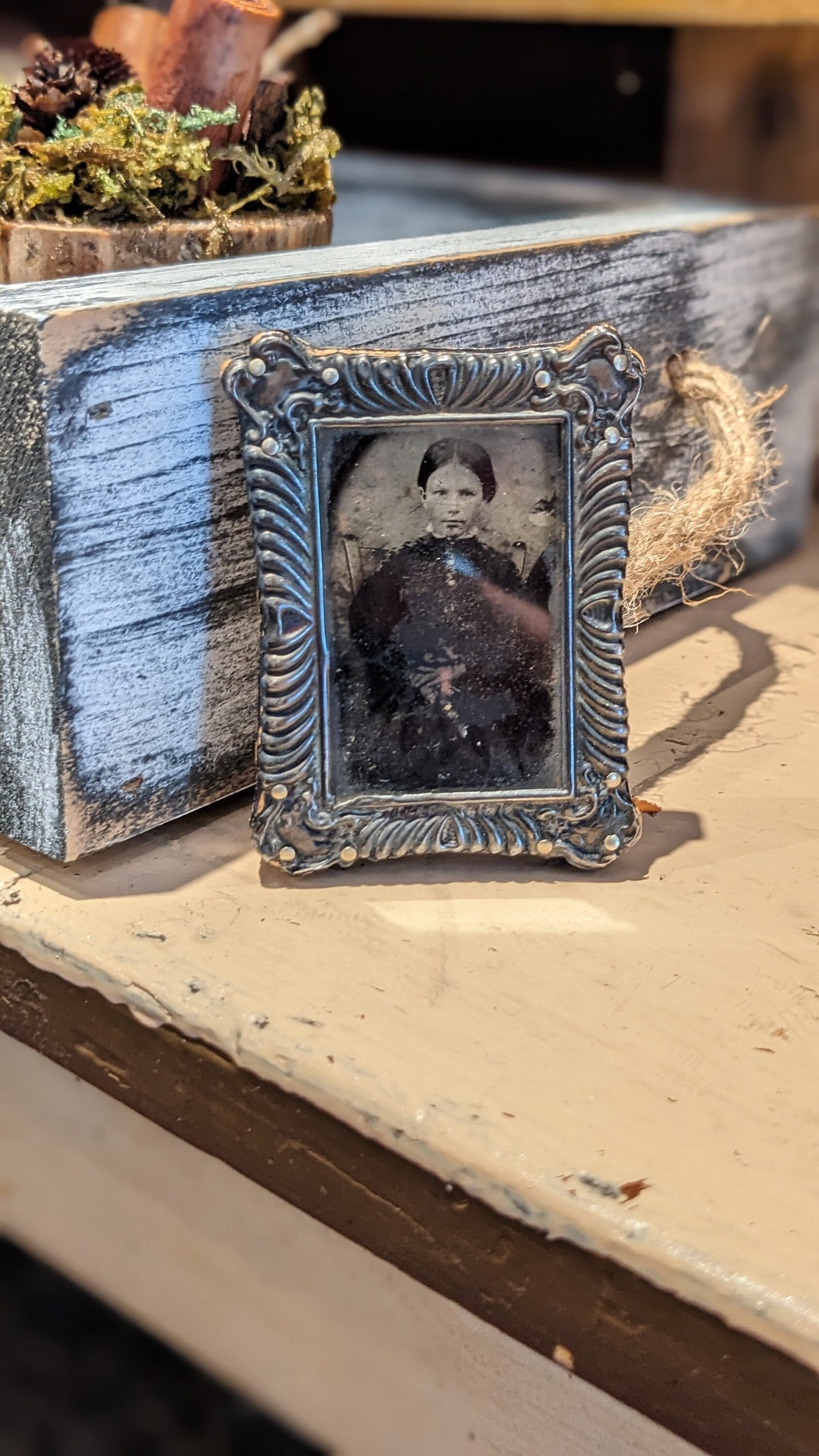 Antique Miniature Tintype in Frame, Decor, Antique Decor, Collectable ...