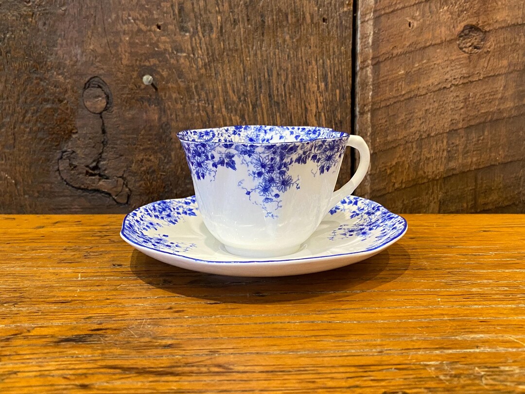 Vintage Shelley Dainty Blue Tea Cup and Saucer - Etsy