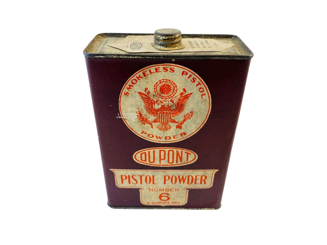 Vintage Dupont Pistol Powder Tin - Etsy