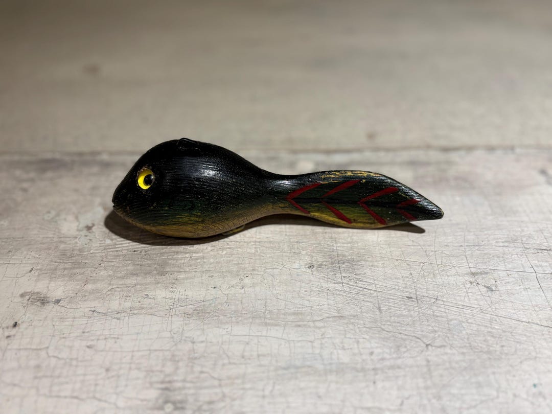 Rare Vintage Jim Perkins DFD Hand Painted Folk Art Weighted Polliwog ...