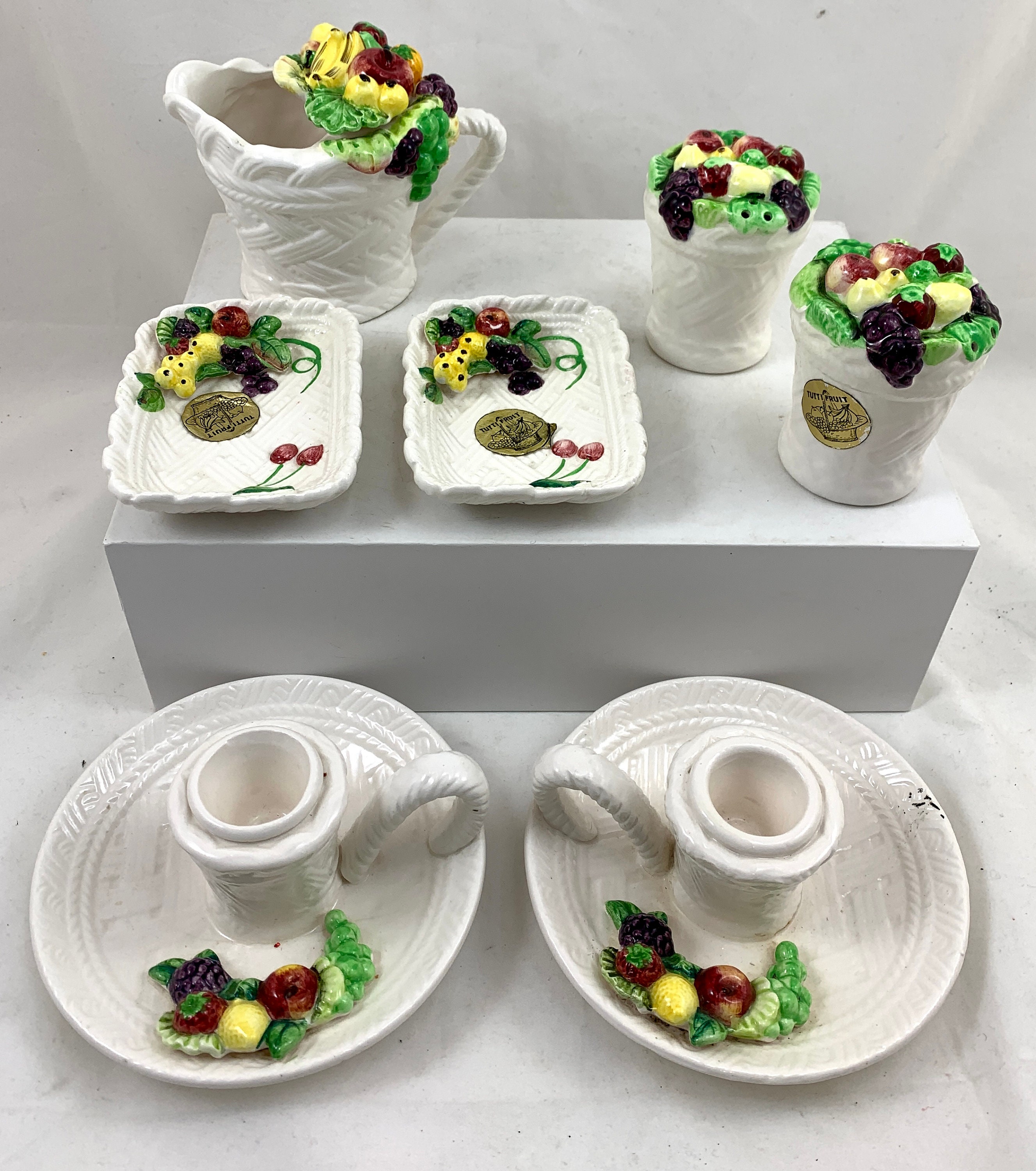 Vintage Ceramic Tutti Frutti Dish Set 16 Pieces - Etsy UK