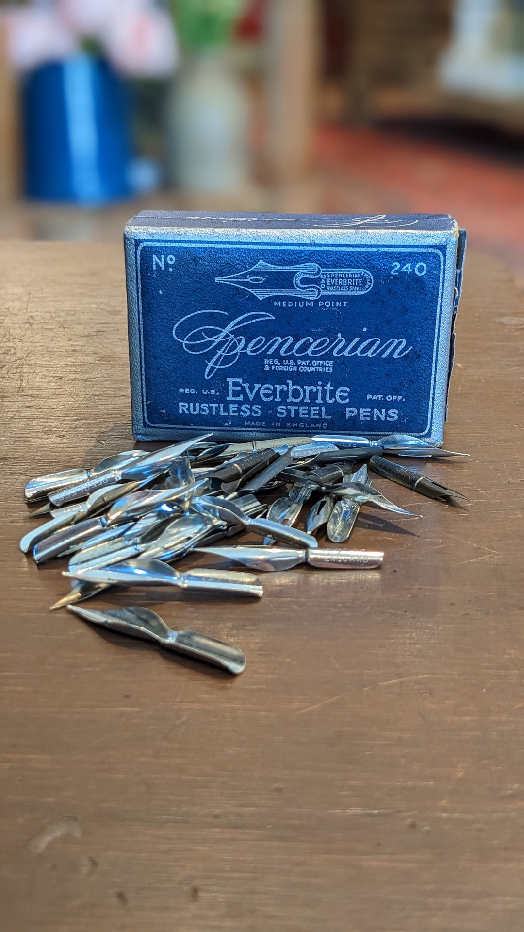 Vintage Spencerian Everbrite Pen Nib Box Various Nibs - Etsy