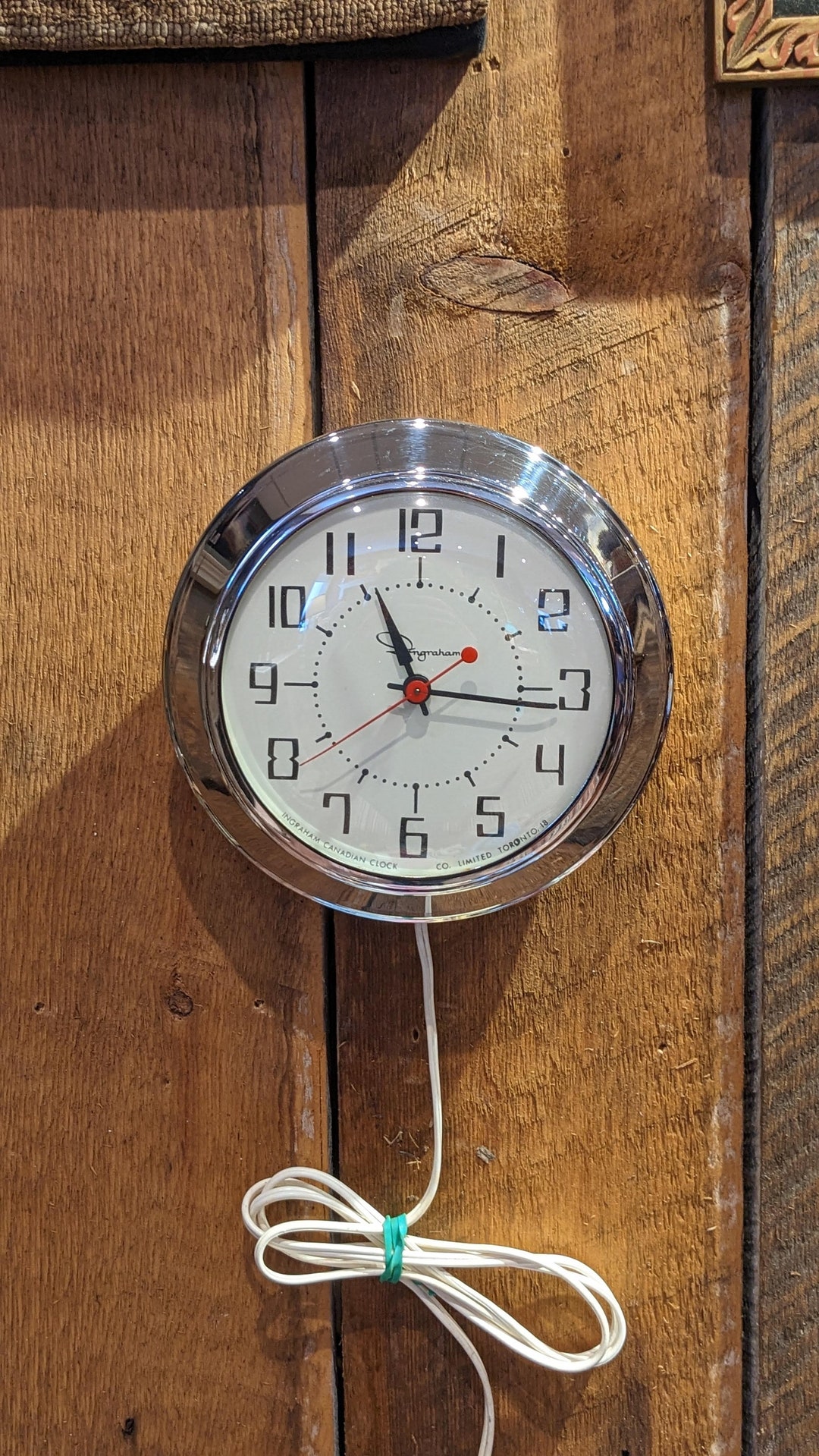 Vintage MCM Ingraham Chrome Electric Wall Clock - Etsy