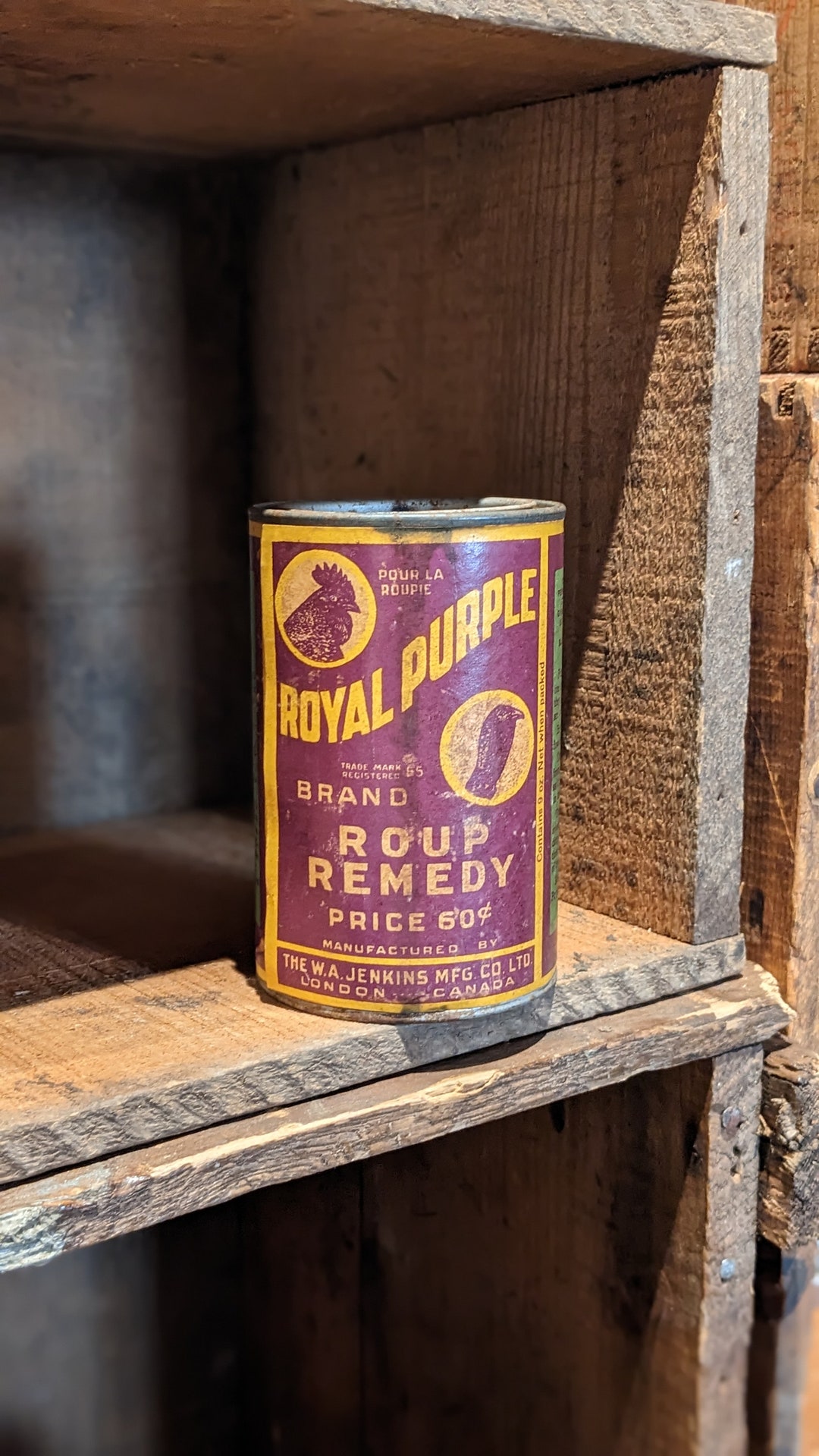 Vintage Rare Royal Purple Brand Roup Remedy Tin - Etsy