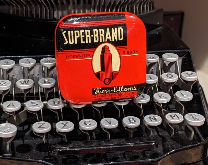 Vintage Old English Typewriter Ribbon Tin - Etsy
