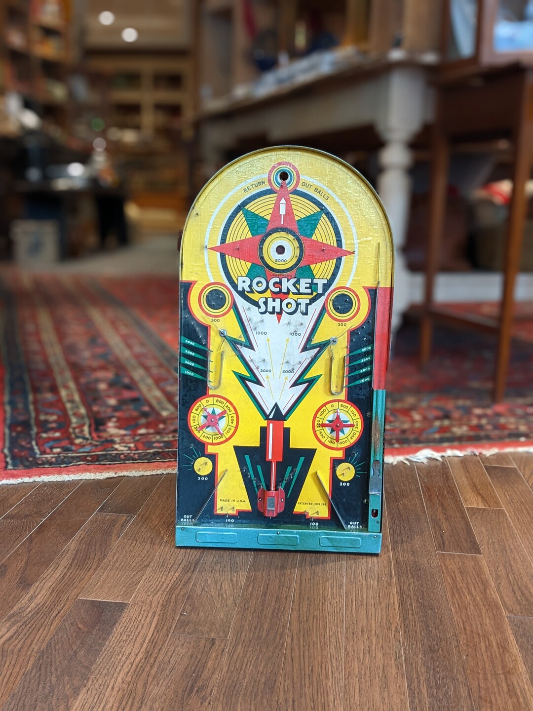 1930's Rocket Shot Pinball Game by Lindstrom- Yellow and Green - Etsy
