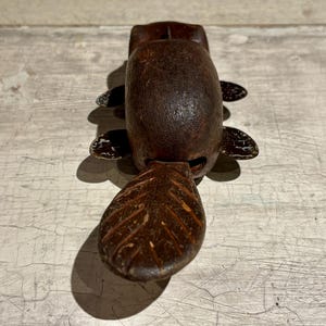 Small Vintage Folk Art Beaver Fishing Decoy - Etsy
