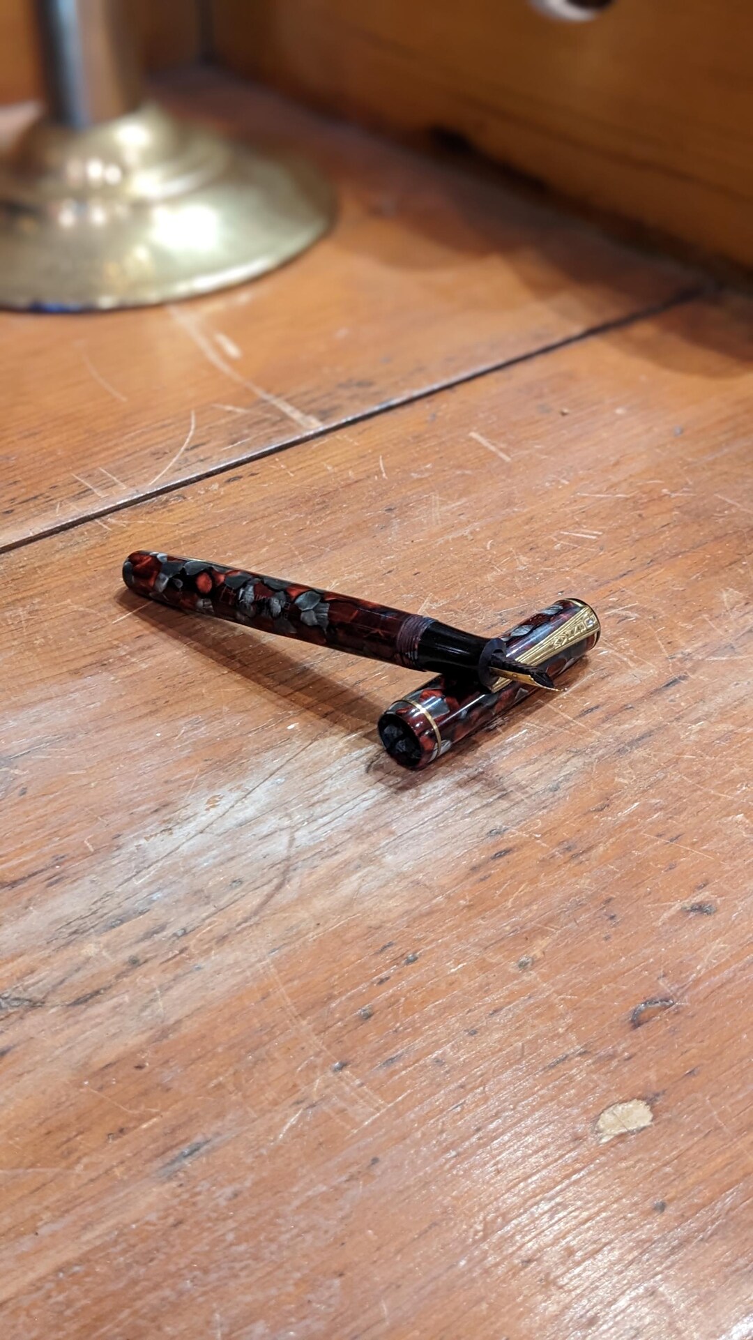 Vintage Burnham Fountain Pen, Maroon Marbled Finish, Collectable - Etsy