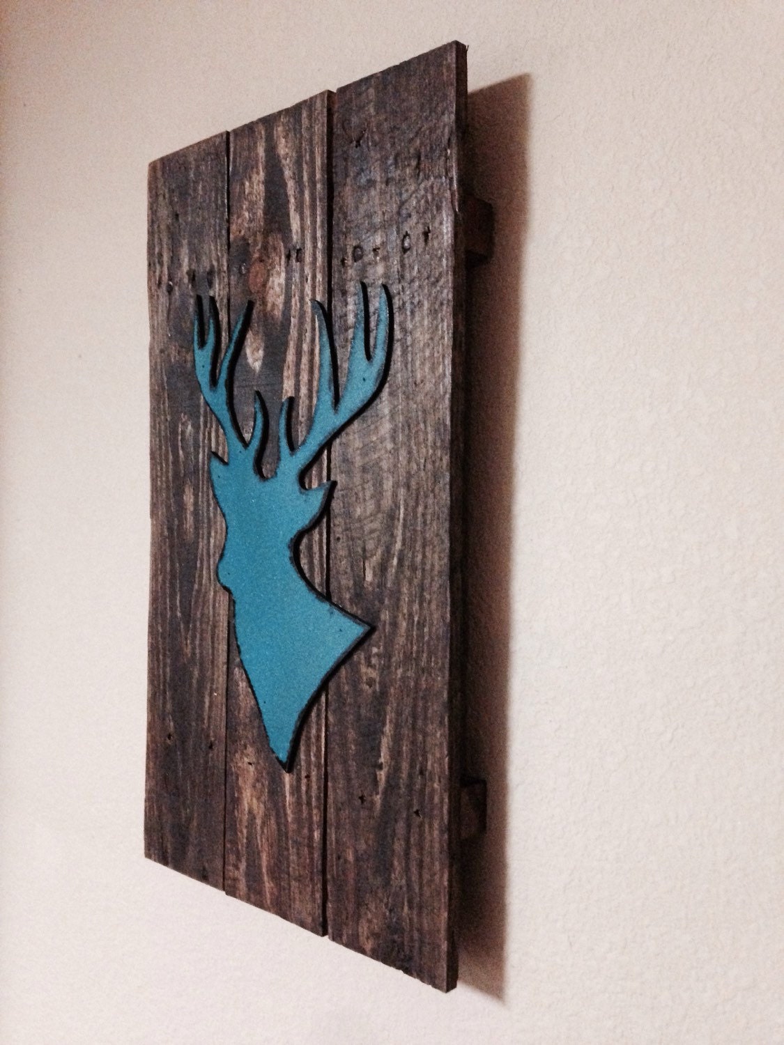 Turquoise Deer Head Rustic Deer Head Rustic Decor Buck - Etsy