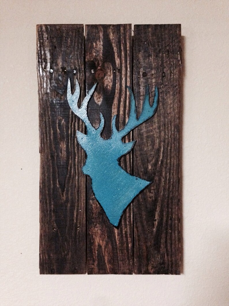 Turquoise Deer Head Rustic Deer Head Rustic Decor Buck - Etsy