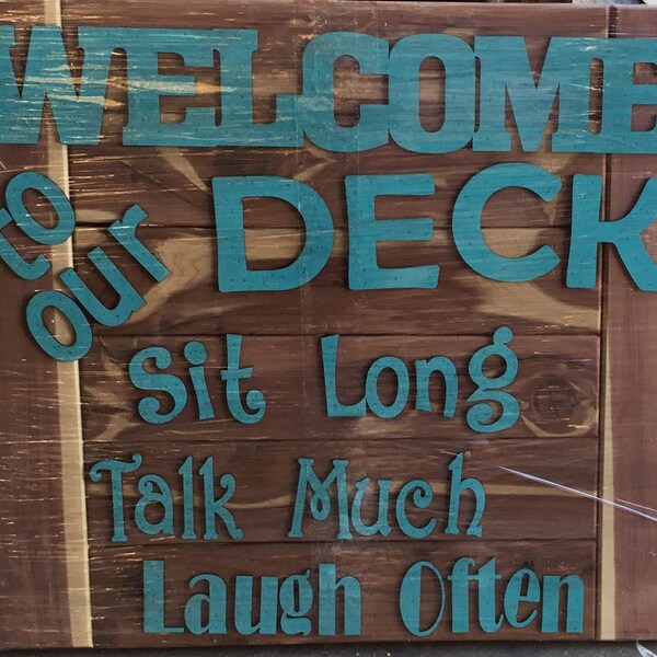 Welcome to the Deck Sign - Etsy