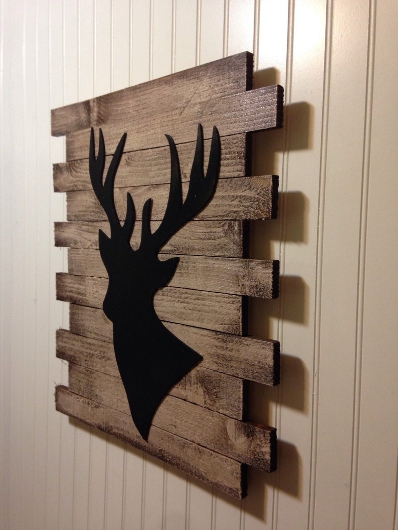 Rustic Deer Head Deer Head Sign Rustic Decor Deer Art - Etsy