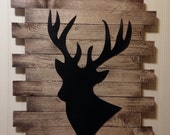 Rustic Deer Head Deer Head Sign Rustic Decor Deer Art - Etsy