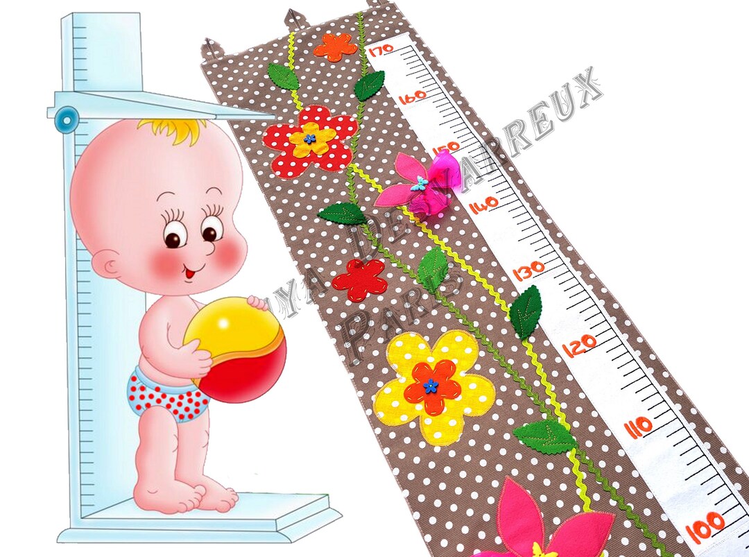 Fabric Growth Chart for Girls, Personalized Kids Growth Chart, Custom ...
