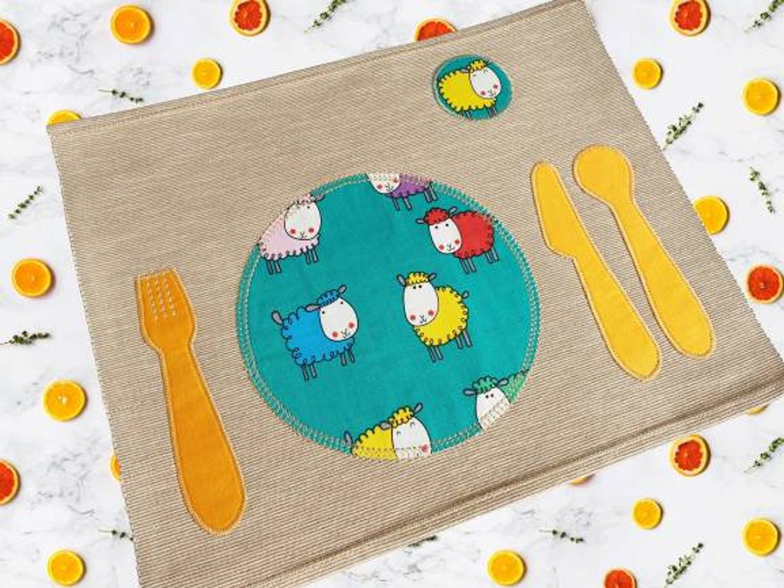 Kids Placemat , Montessori Practical Life , Fabric Placemat , Table Mat ...