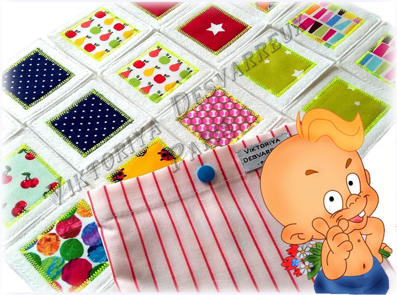 Fabric Memory Game, Color Matching Game 20 Cards , Busy Bags, Toddler ...