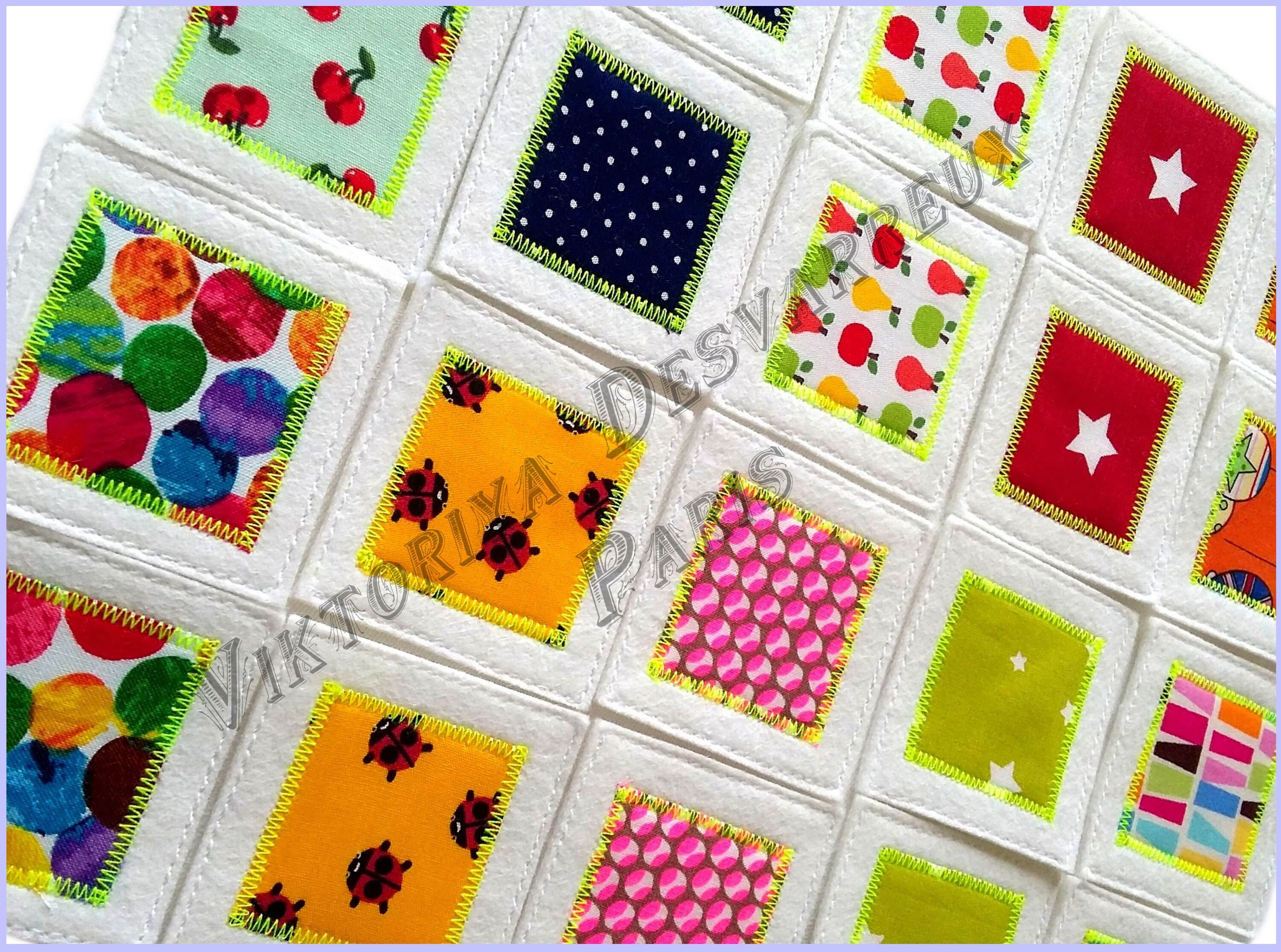 Fabric Memory Game, Color Matching Game 20 Cards , Busy Bags, Toddler ...