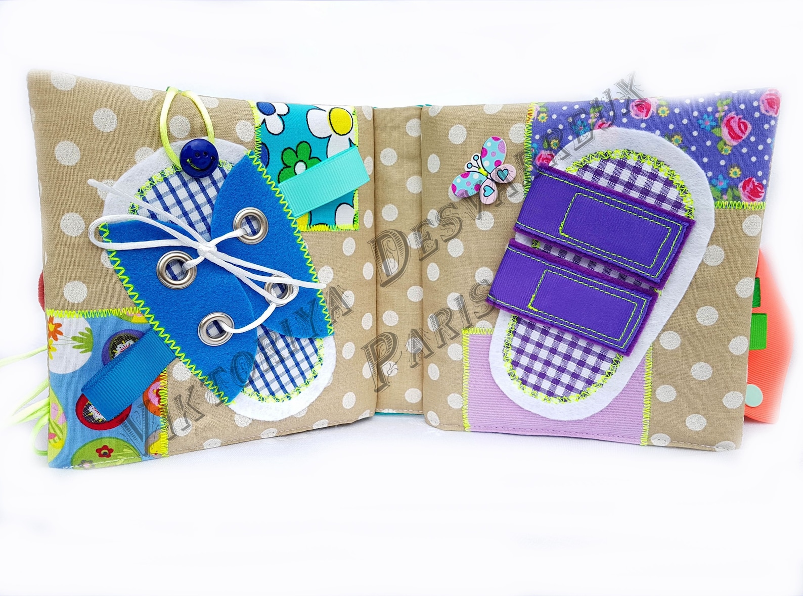 Montessori Toddler Quiet Book, Activity Soft Busy Book, Zipper, Buckle ...