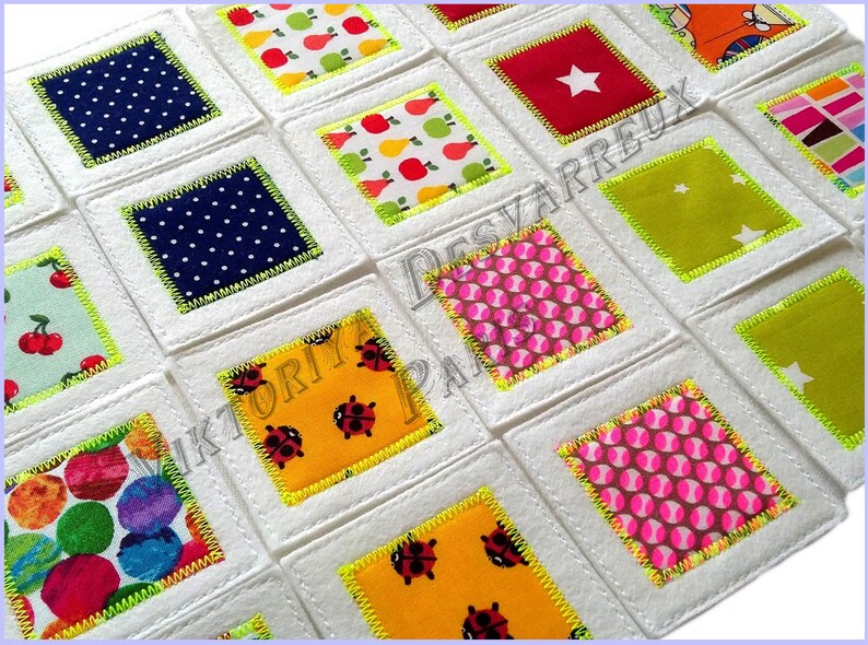 Fabric Memory Game, Color Matching Game 20 Cards , Busy Bags, Toddler ...