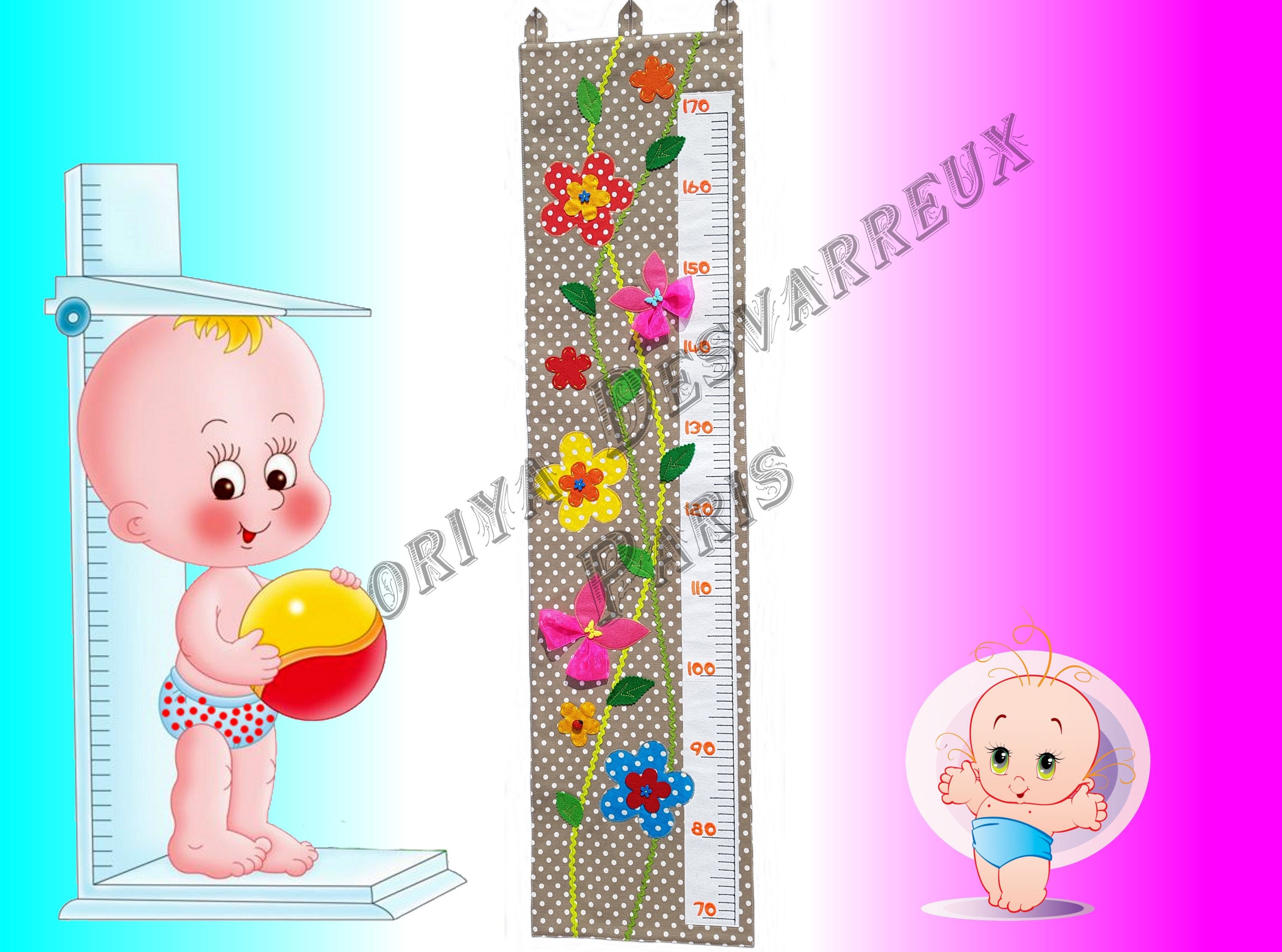Fabric Growth Chart for Girls Personalized Kids Growth Chart | Etsy