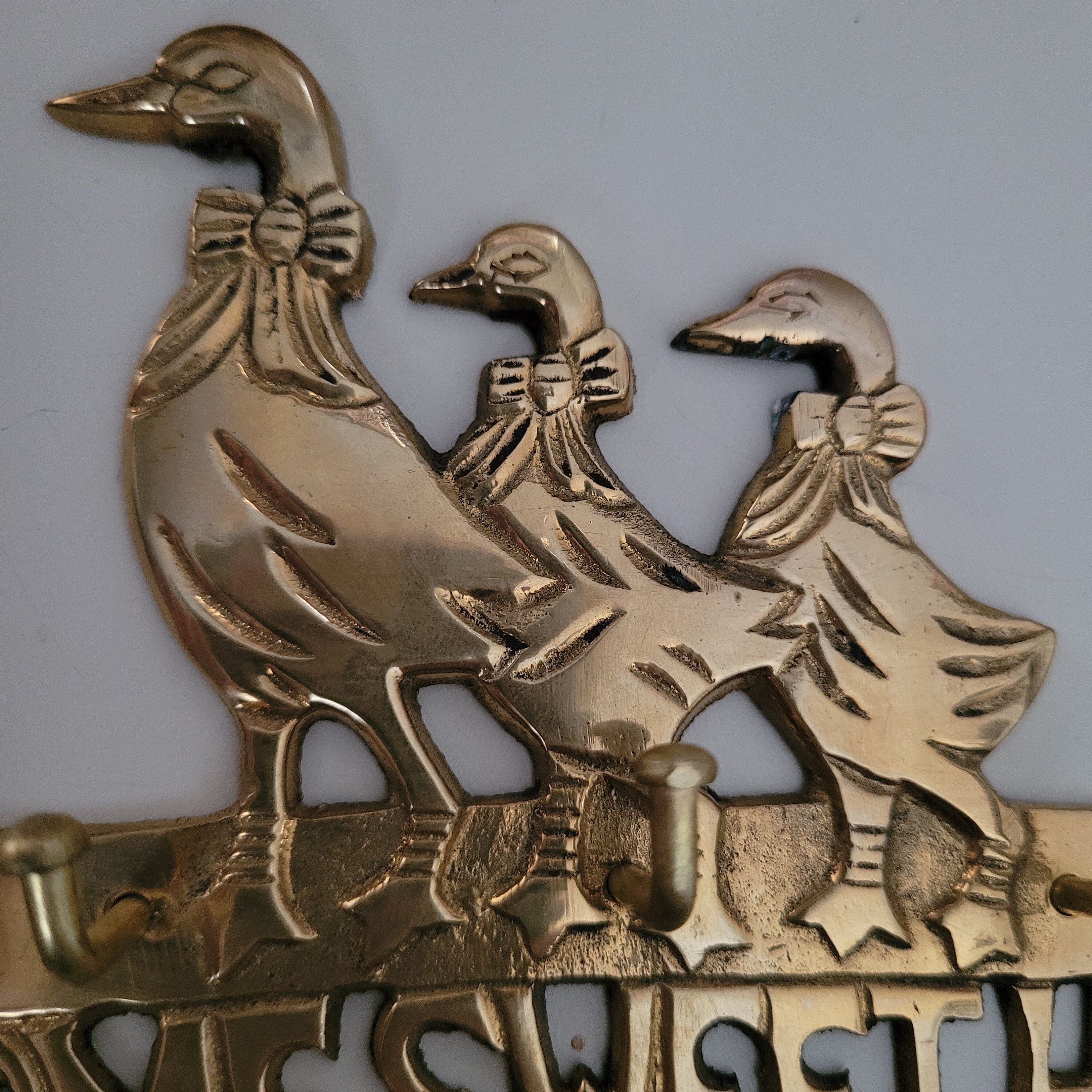 Cottagecore Brass Home Sweet Home Duck Key Holder - Etsy