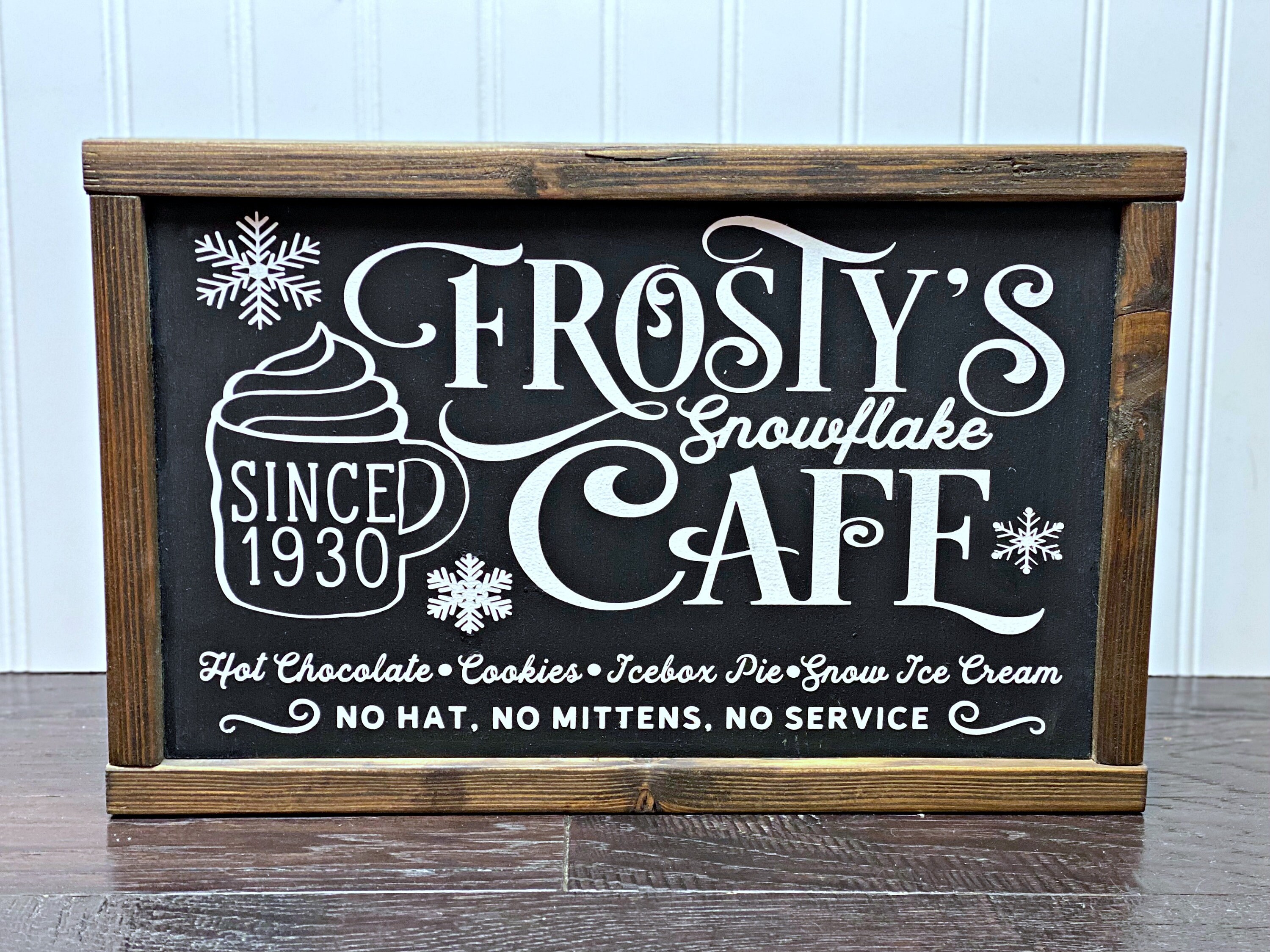 Frosty's Snowflake Cafe Sign Christmas Cafe Farmhouse - Etsy