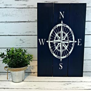 Compass Rose | Nautical Compass Sign | Beach House Decor | Travel Decor ...