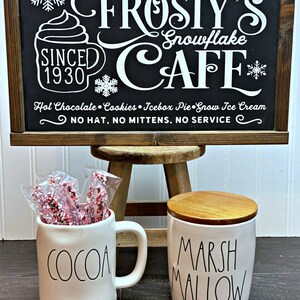 Frosty's Snowflake Cafe Sign | Christmas Cafe Sign | Winter Sign - Etsy
