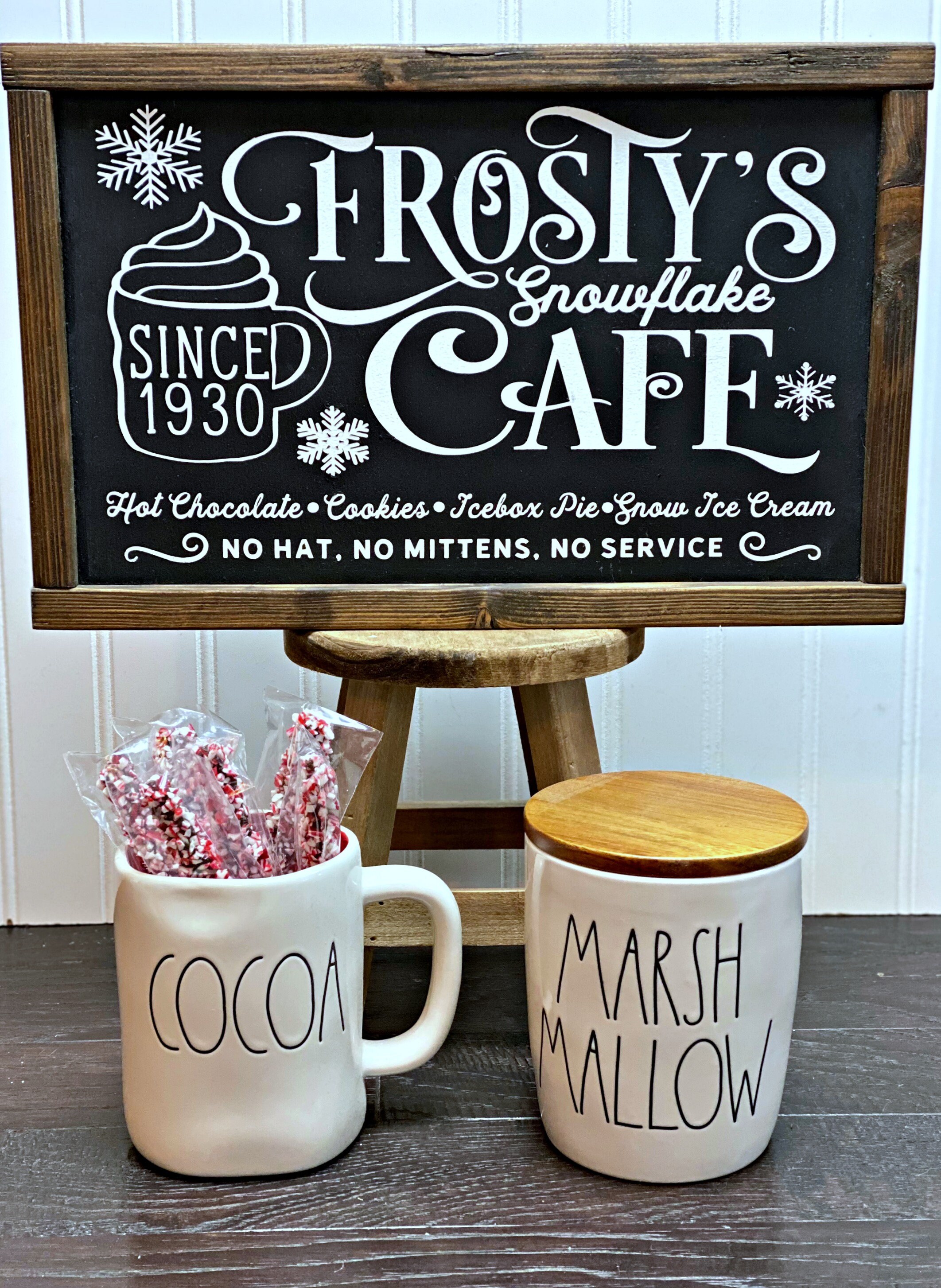 Frosty's Snowflake Cafe Sign Christmas Cafe Farmhouse - Etsy