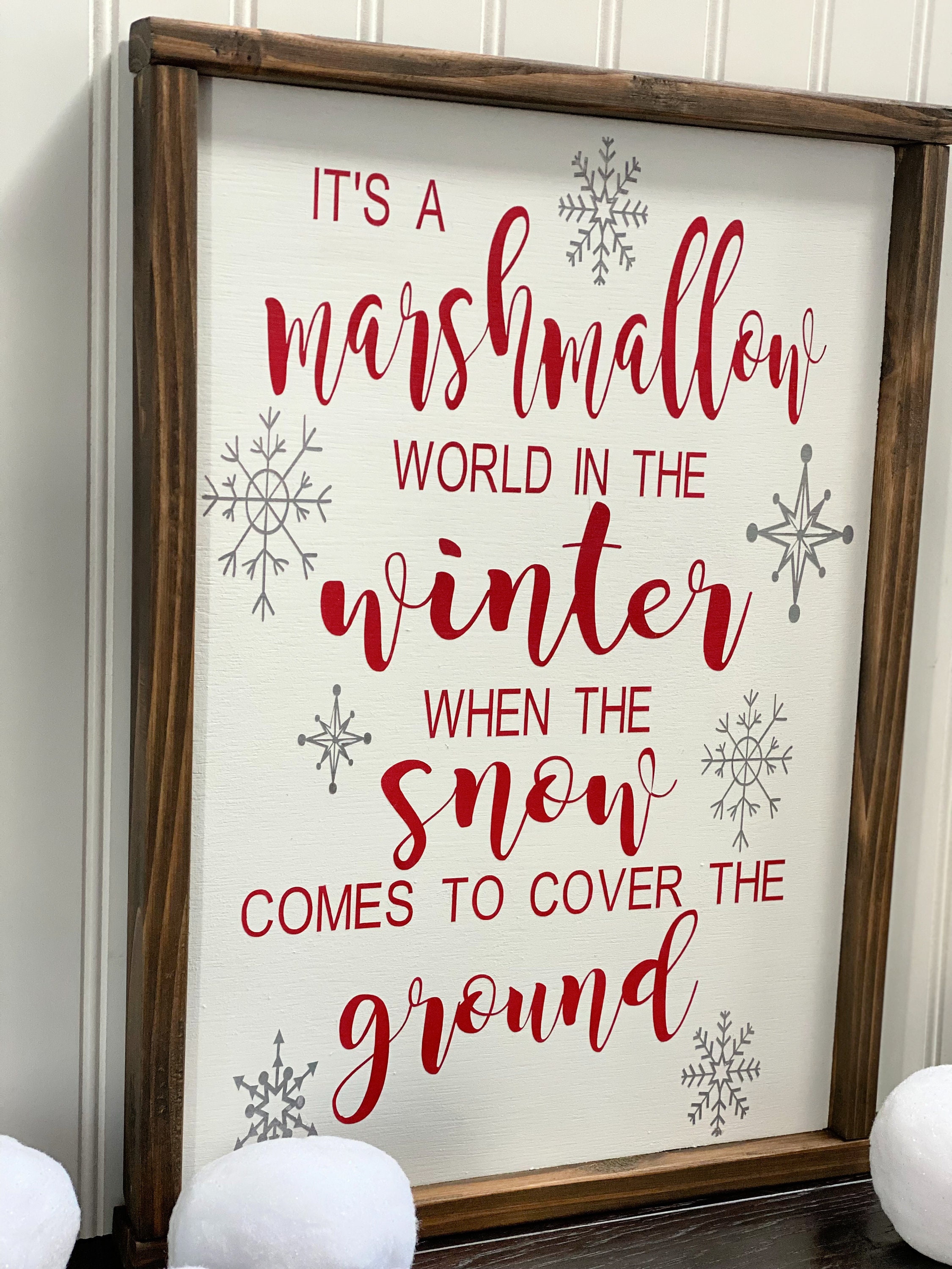 It's a Marshmallow World in the Winter When the Snow Comes - Etsy