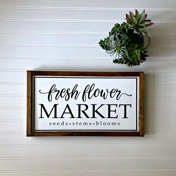 Fresh Flower Market Sign - Etsy