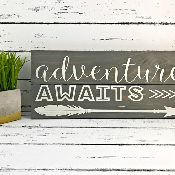 Adventure Awaits Sign - Etsy