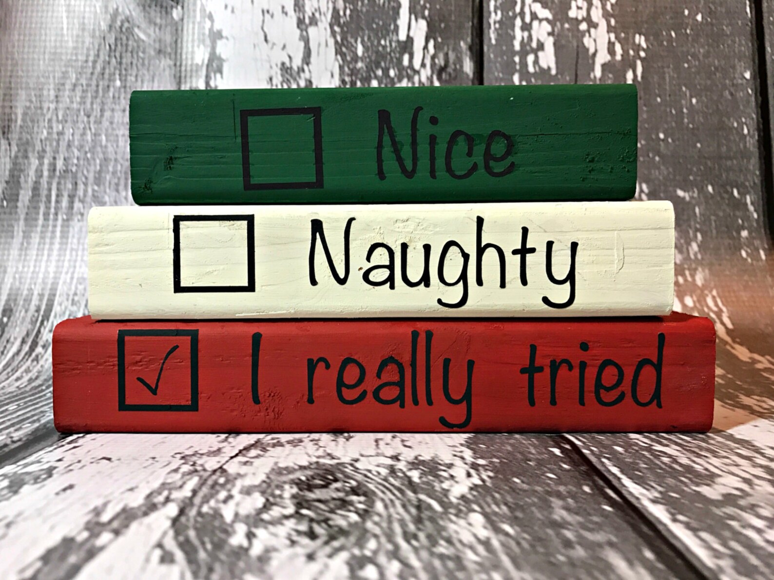 Naughty or Nice Santa's Checklist Winter Home Decor | Etsy