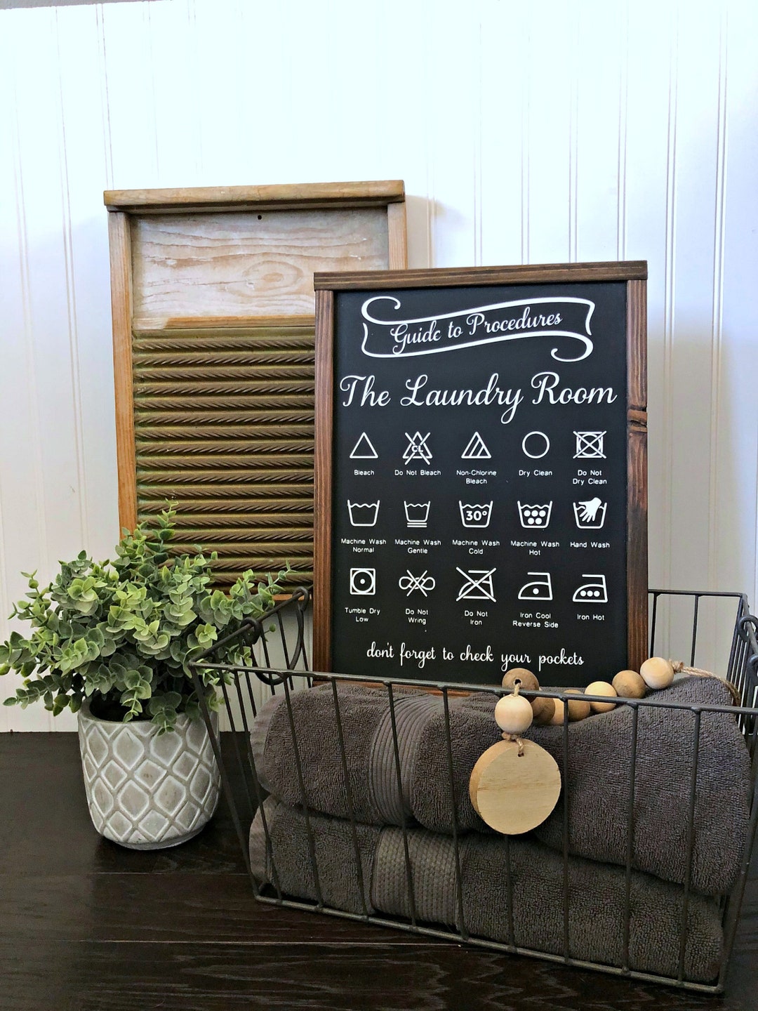 Laundry Guide Sign Laundry Procedures Sign Laundry Room Sign Laundry ...