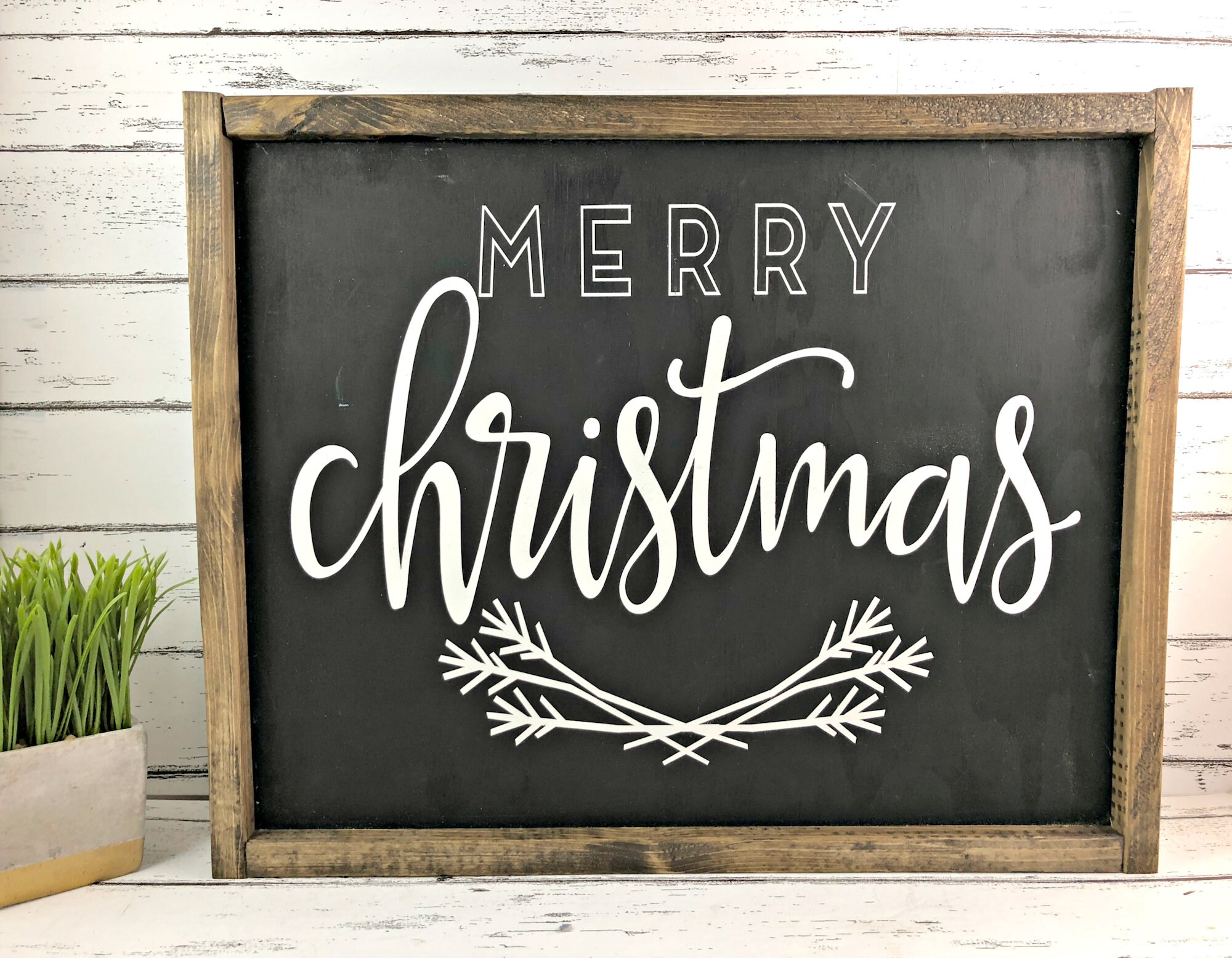 Merry Christmas Sign Farmhouse Christmas Holiday Sign | Etsy