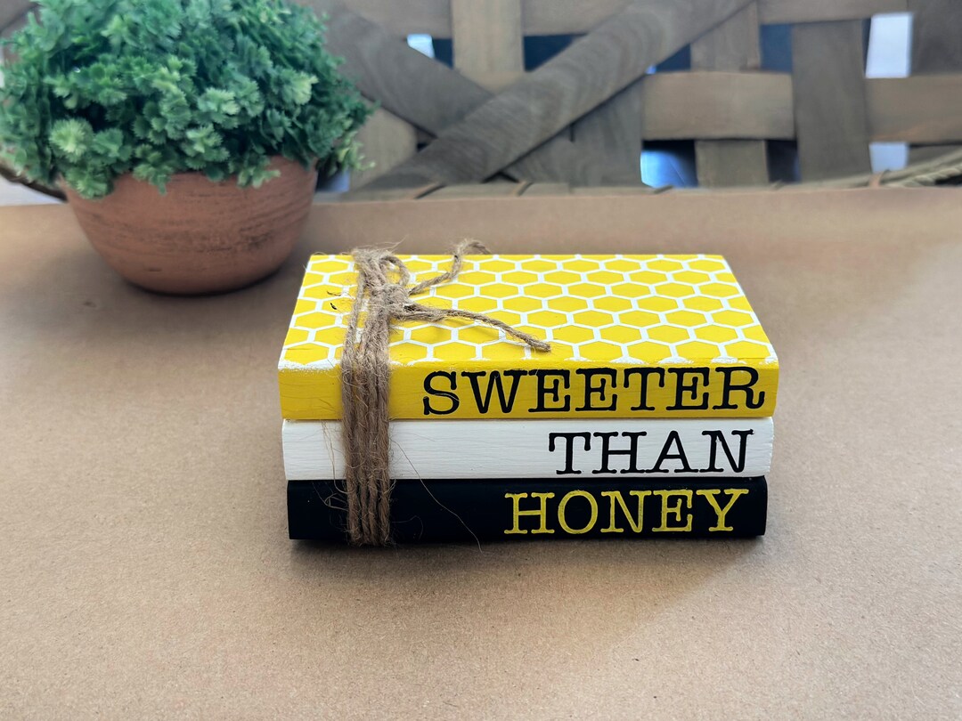 Bee Themed Mini Book Stack for Tiered Tray | Summer Decor | Bee Decor ...
