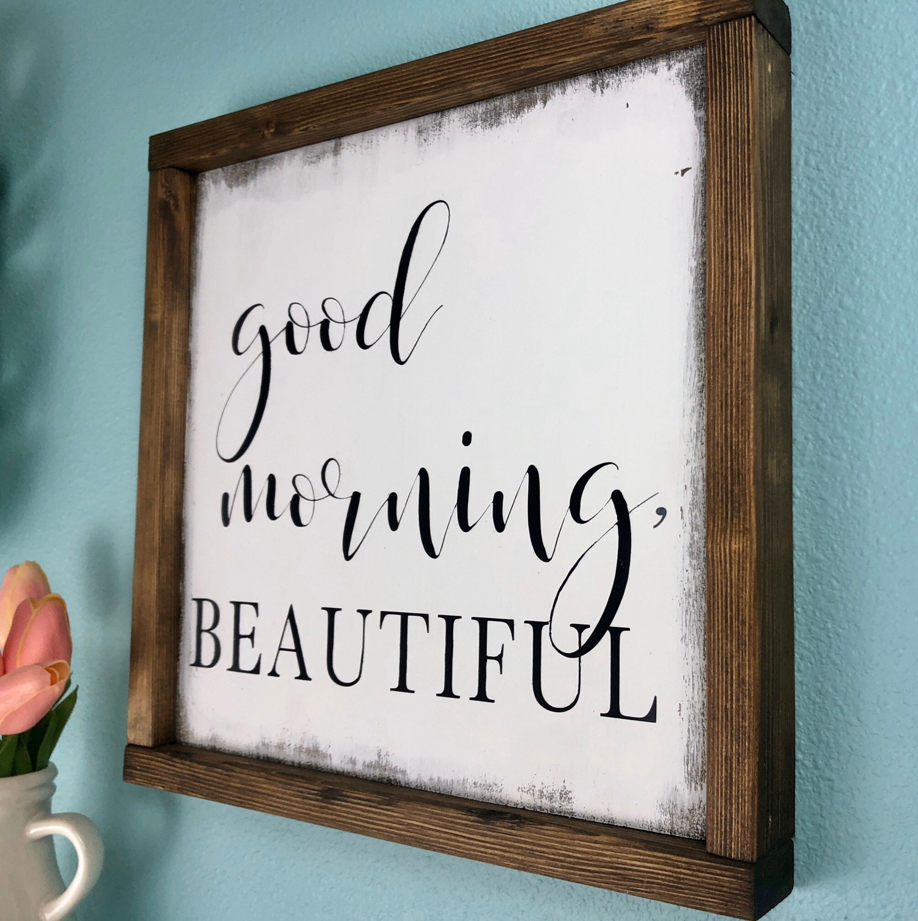 Good Morning Beautiful Sign Hello There Handsome Sign | Etsy