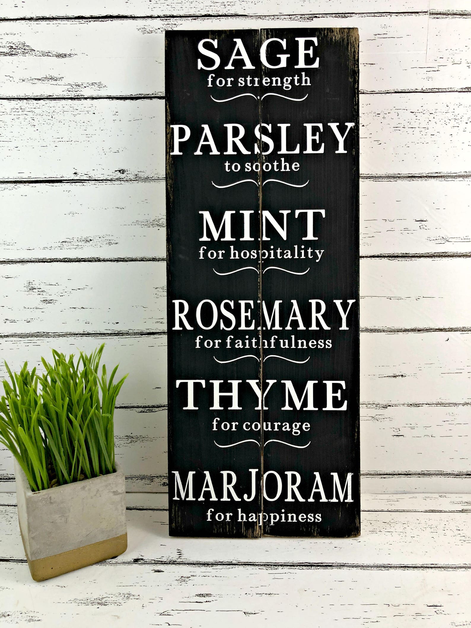Herb Meanings Sign Kitchen Sign Garden Sign Farmhouse Decor Parsley ...
