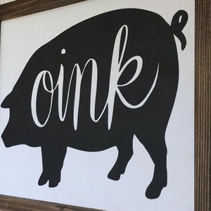 Farmhouse Pig Sign | Oink Sign | Pig Decor | Farmhouse Kitchen Decor - Etsy