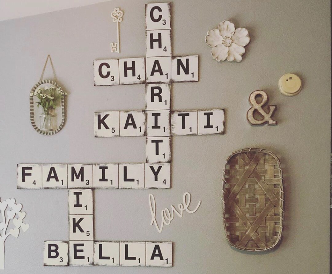 Scrabble Tiles Wall Art | Gallery Wall Decor | Personalized Sign ...