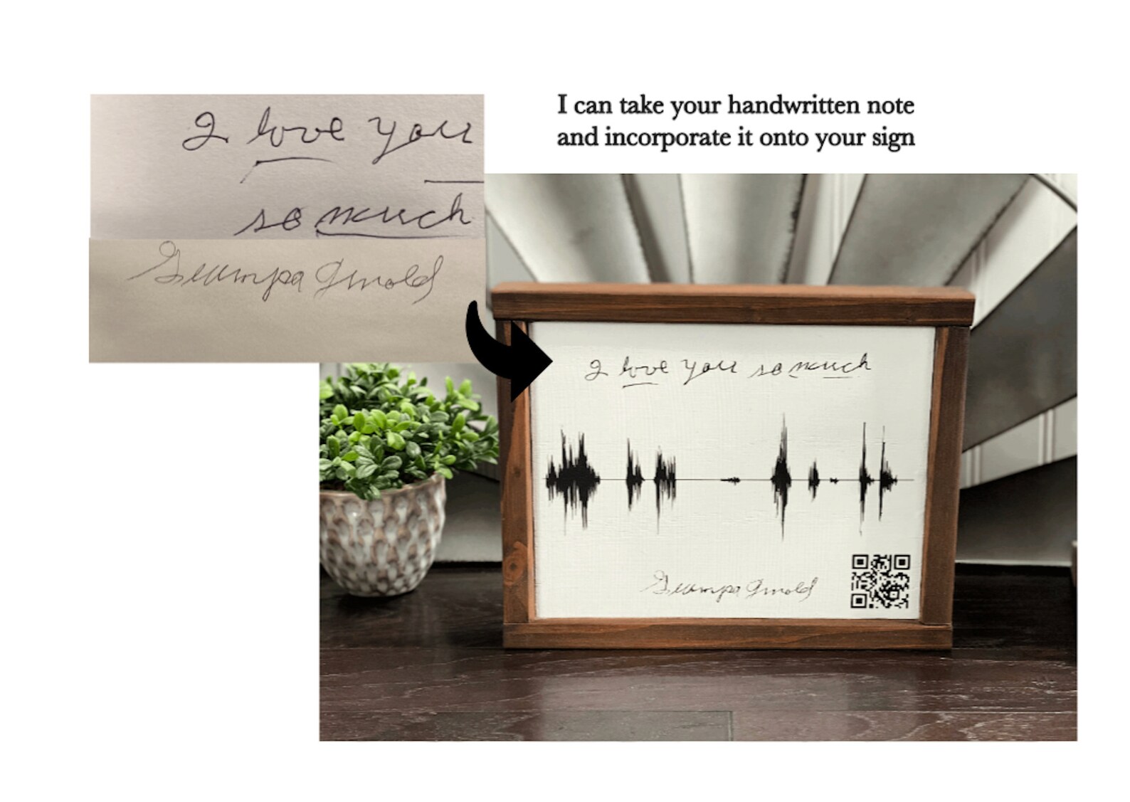 Sound Wave Sign With QR Code Wedding Gift Gift for Spouse - Etsy