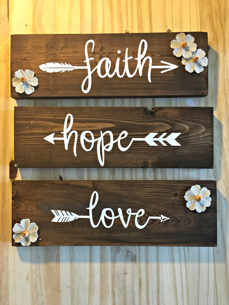 Faith Hope and Love Signs Arrow Signs Scripture Signs 1 - Etsy
